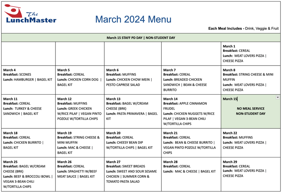 Kentfield School District Food for All Breakfast and Lunch Program ...