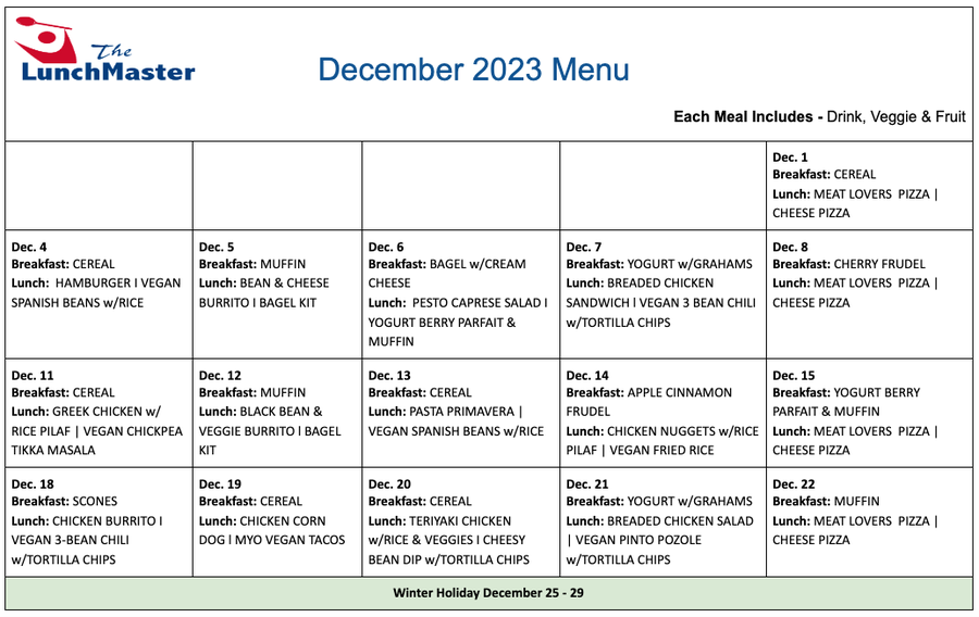 Kentfield School District Food for All Breakfast and Lunch Program ...